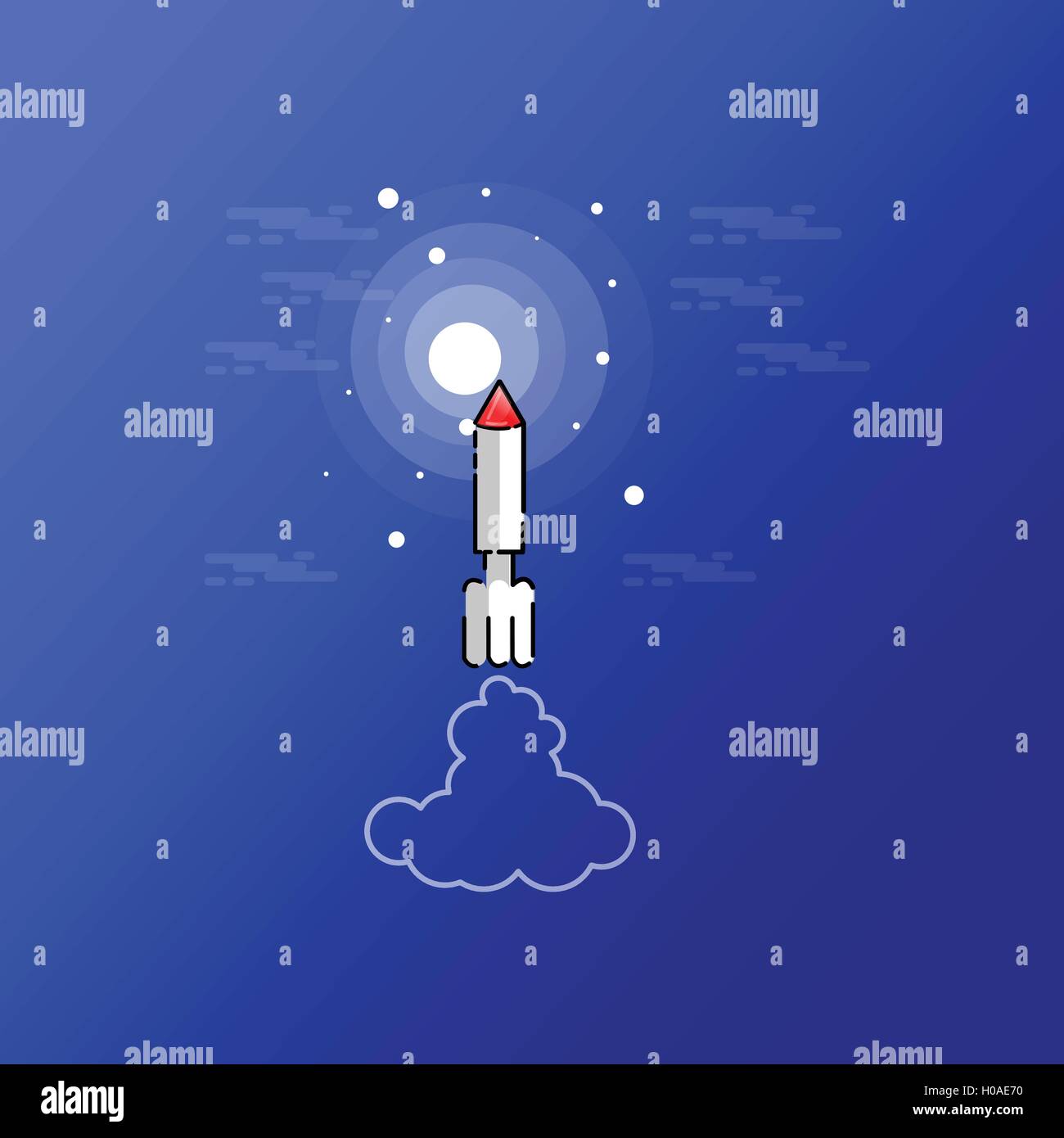 Rocket on the sky outline vector Stock Vector Image & Art - Alamy