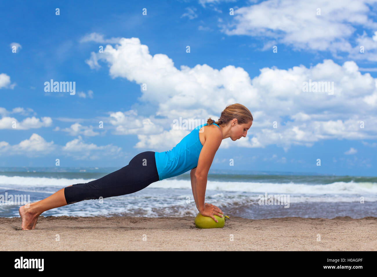 Beach exercise push ups hi-res stock photography and images - Alamy