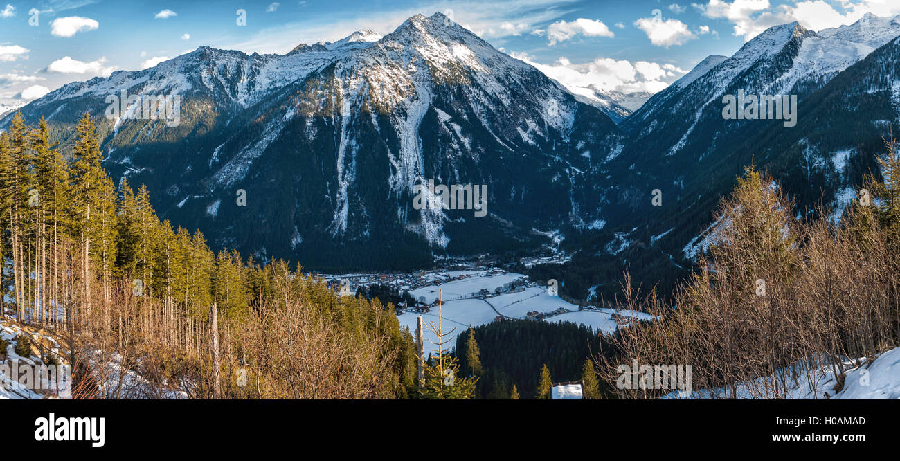 Panorama from Gerlos pass of Acshelkopf mountain range, Krimml ...