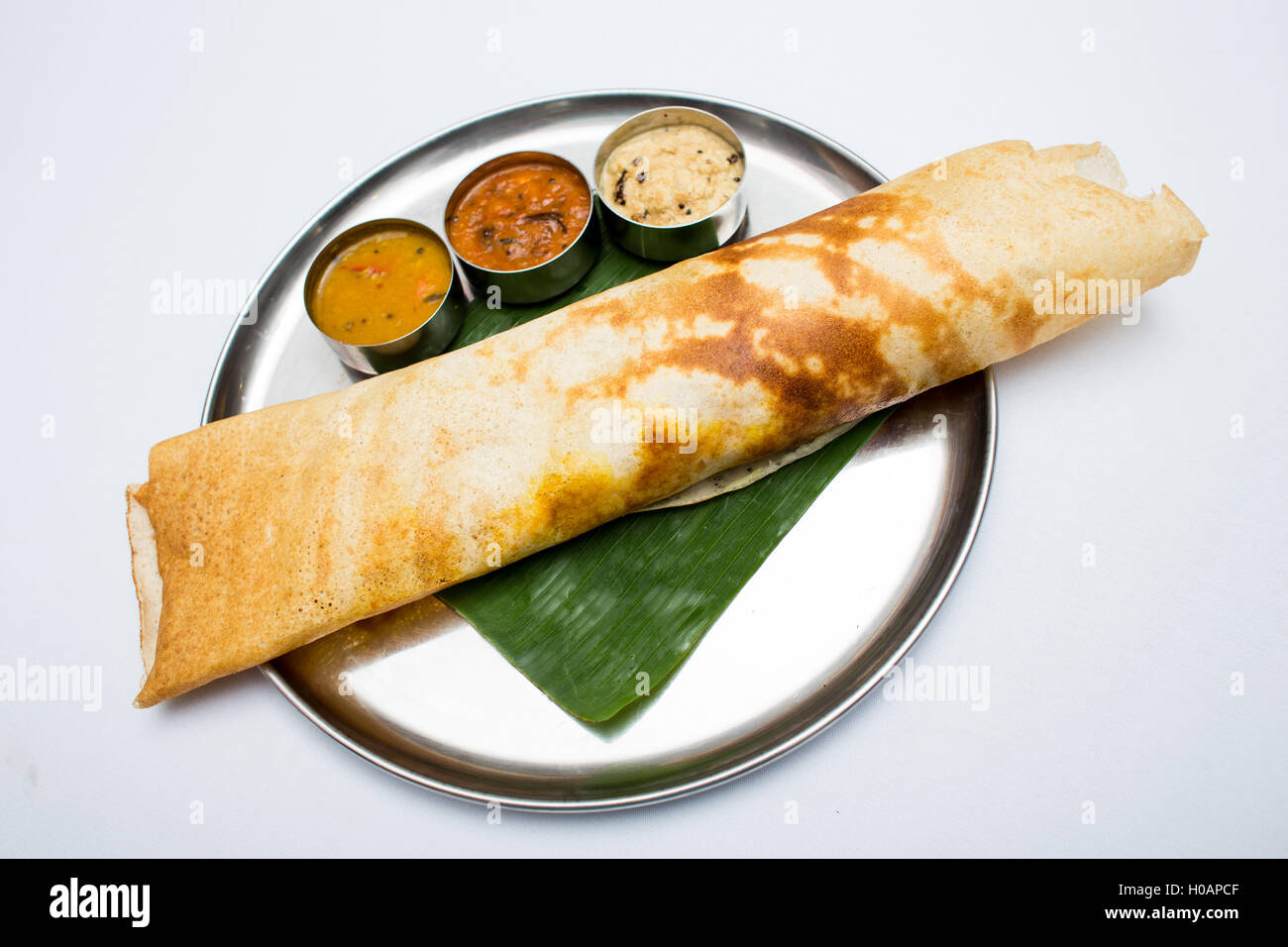 Indian tray meal with bread and sauce Stock Photo - Alamy
