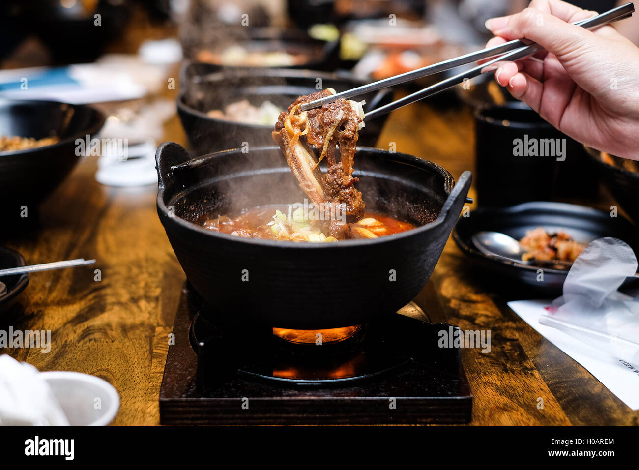 Hot pot of beef Stock Photo - Alamy