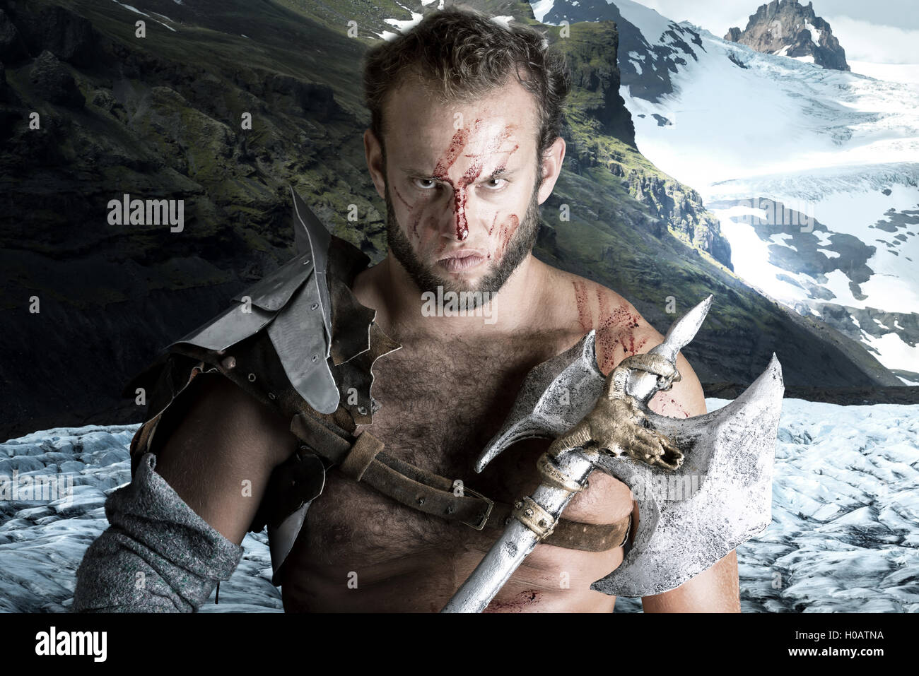 Ancient barbarian warrior or Gladiator ready to fight Stock Photo - Alamy