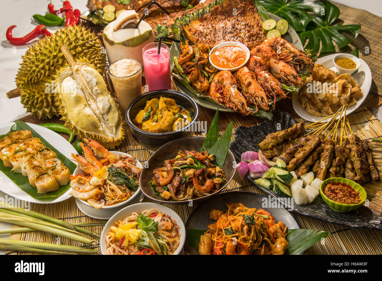 Festival fortune lunch or dinner buffet in Thai style in asia Stock ...