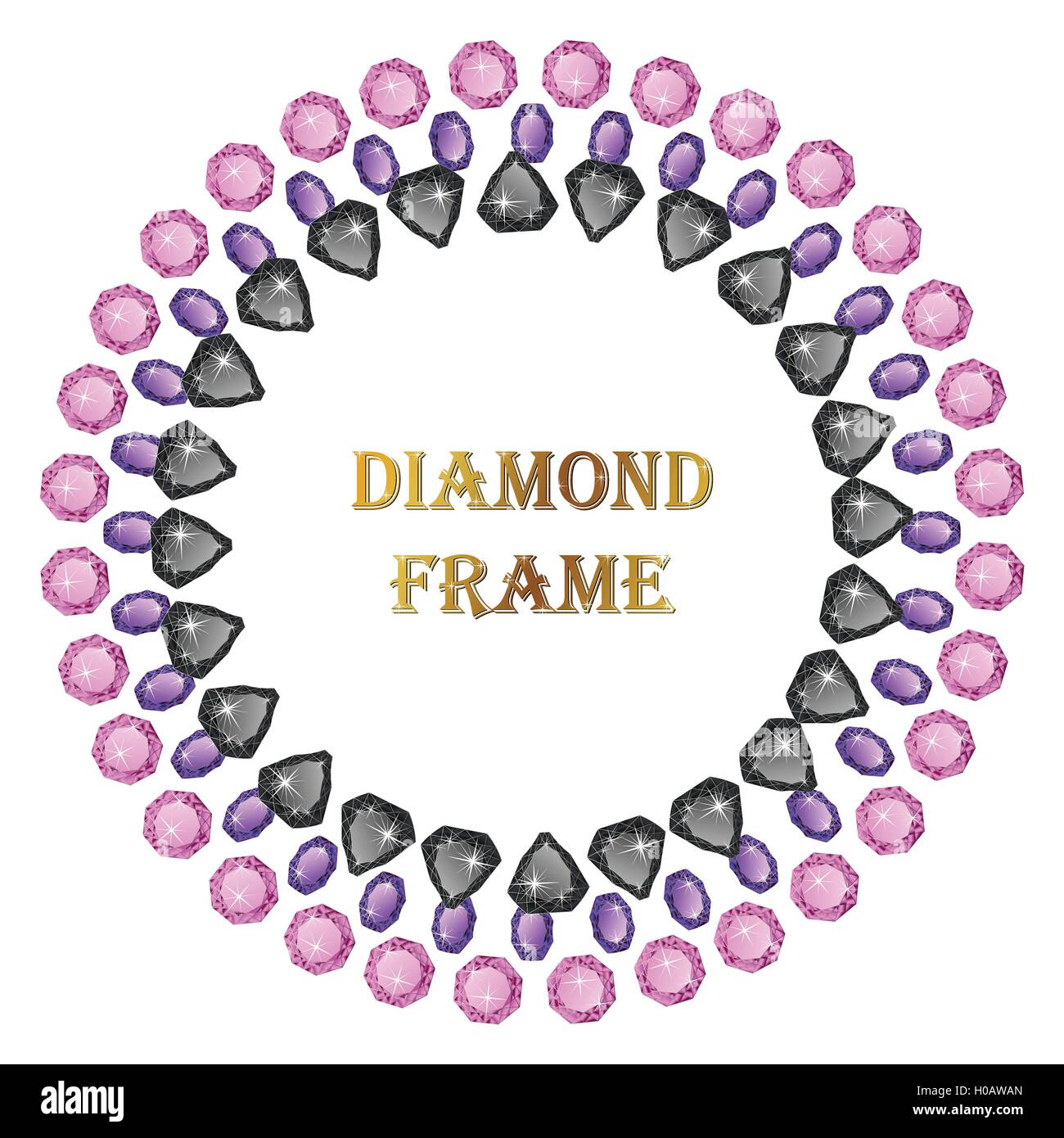 Diamonds round frame Stock Vector Image & Art - Alamy