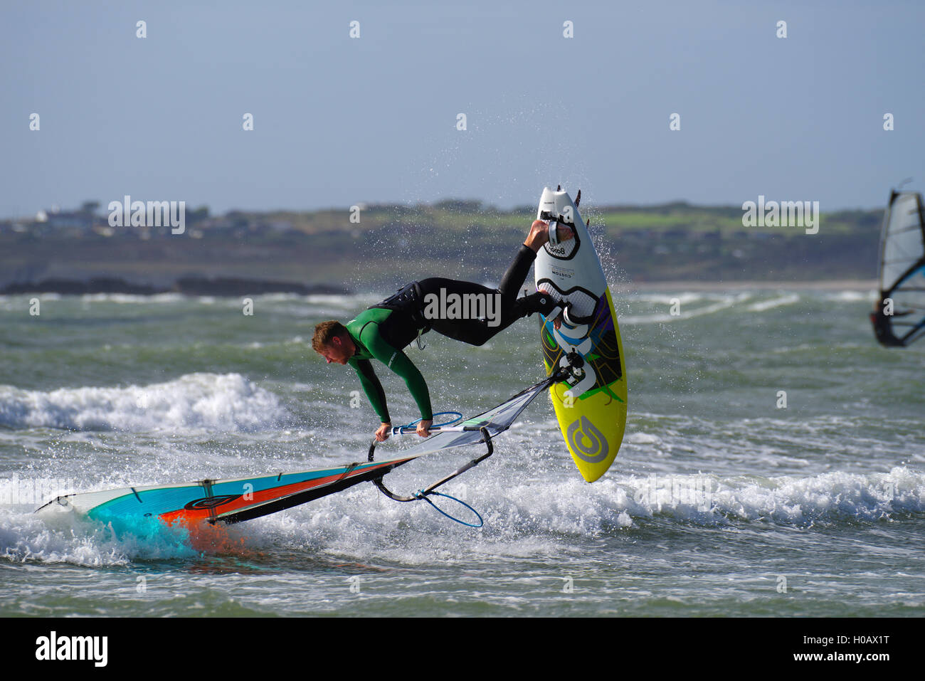 Windsurfing at Rhosneigr Beach, Anglesey Stock Photo - Alamy