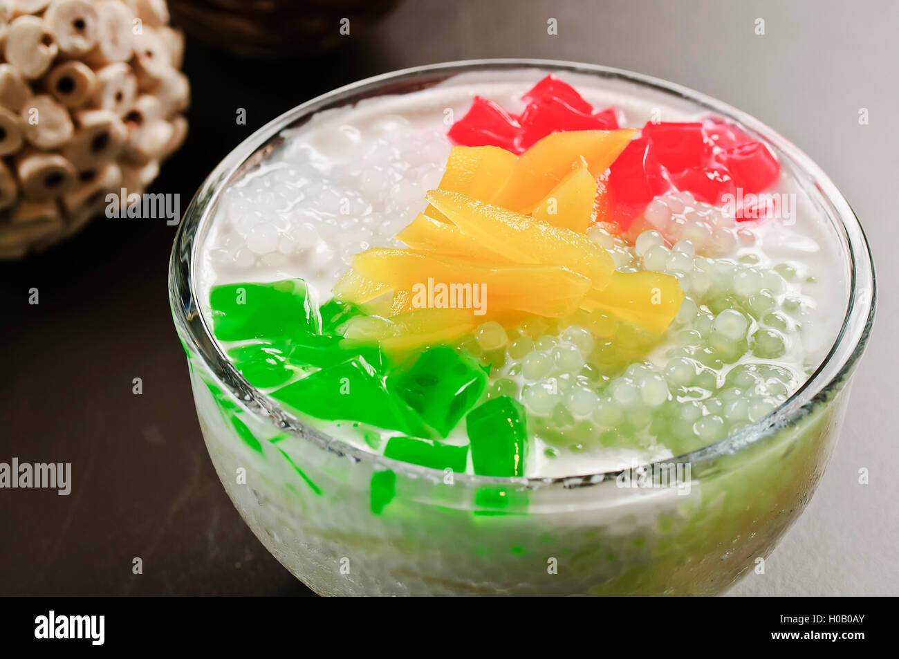 Cold sweet soup of jelly and fruit in asia Stock Photo - Alamy