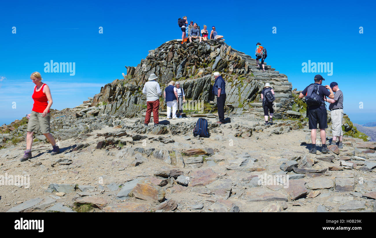 Panorama, Yr Wyddfa, Snowdon Mountain Summit Stock Photo - Alamy
