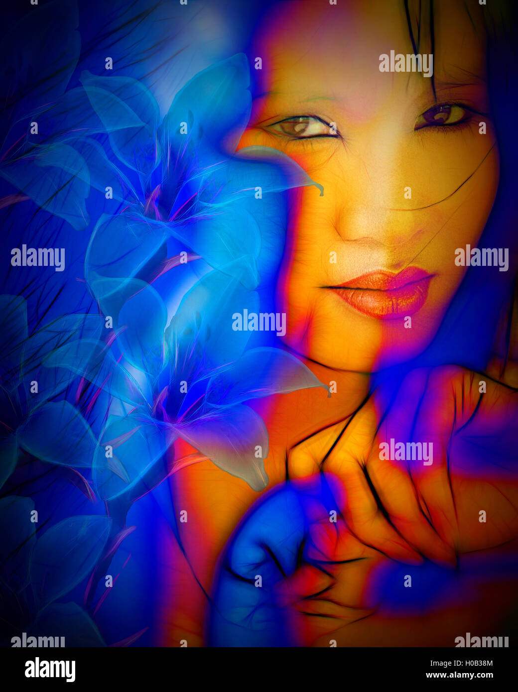 DIGITAL ART: Exotic Blue Stock Photo - Alamy