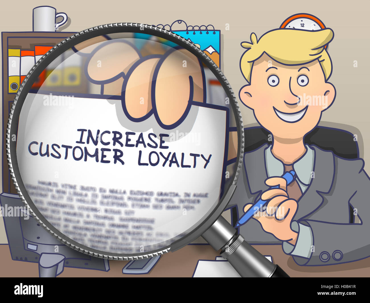 Increase Customer Loyalty through Magnifying Glass. Doodle Desig Stock ... Increase Customer Loyalty through Magnifying Glass. Doodle Desig Stock ...