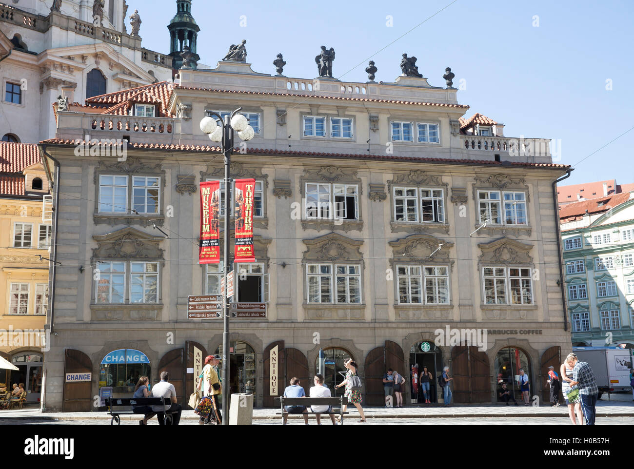 Blue skies over an Ornate building in Prague Stock Photo - Alamy