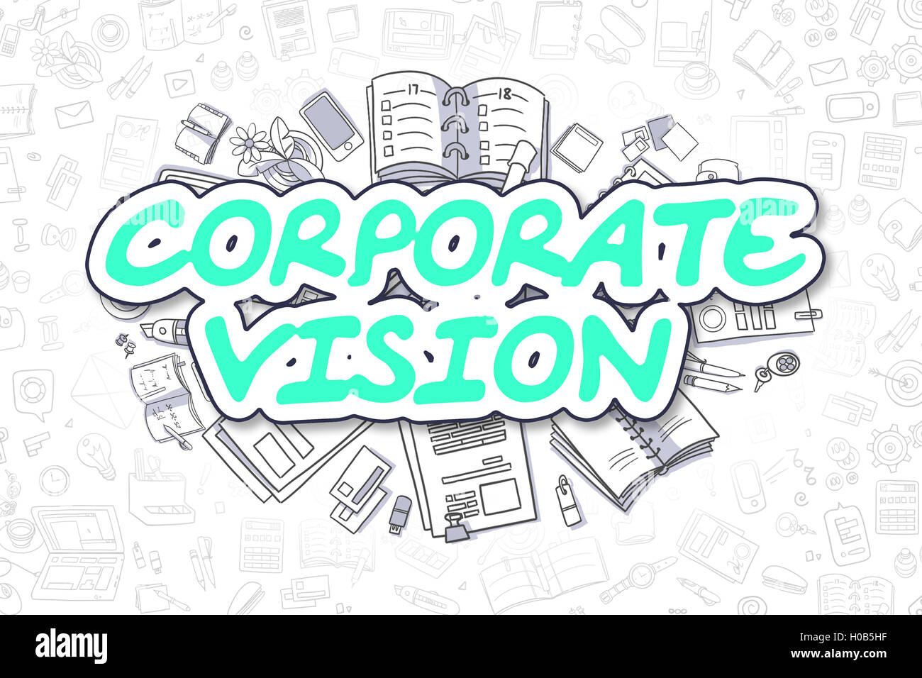 Corporate Vision - Cartoon Green Text. Business Concept Stock Photo - Alamy