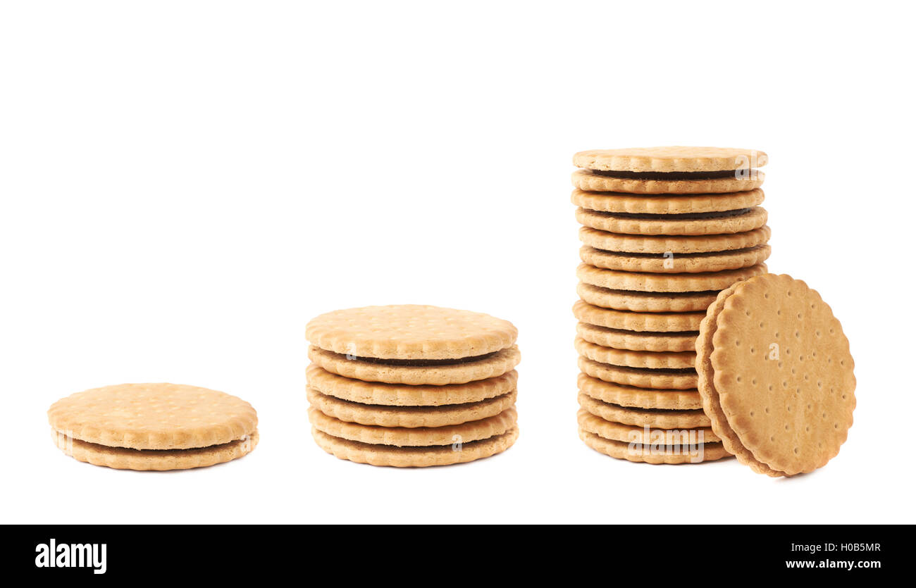 Stack of cookies isolated over the white background Stock Photo - Alamy