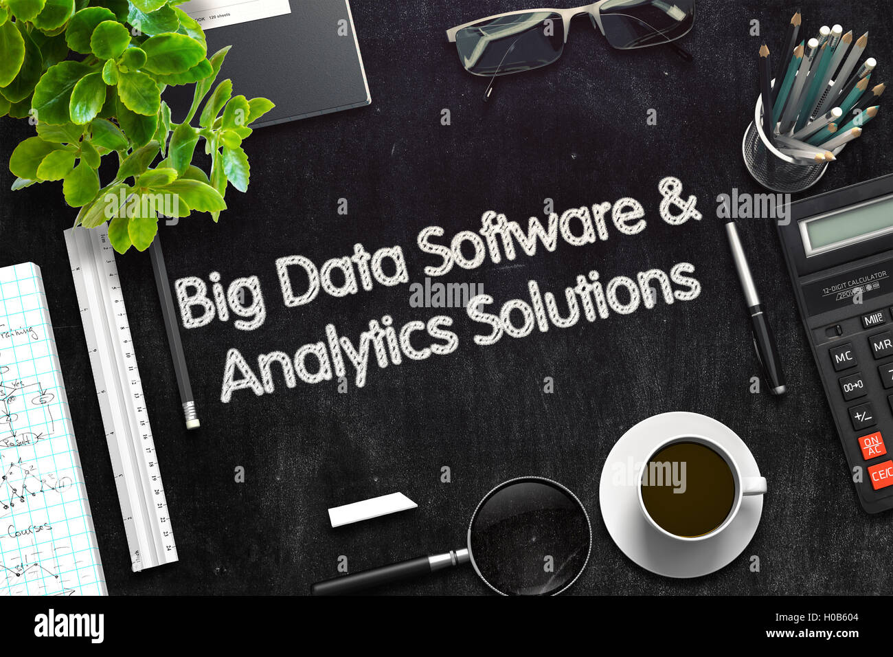 Big Data Software and Analytics Solutions Concept. 3D render Stock ...