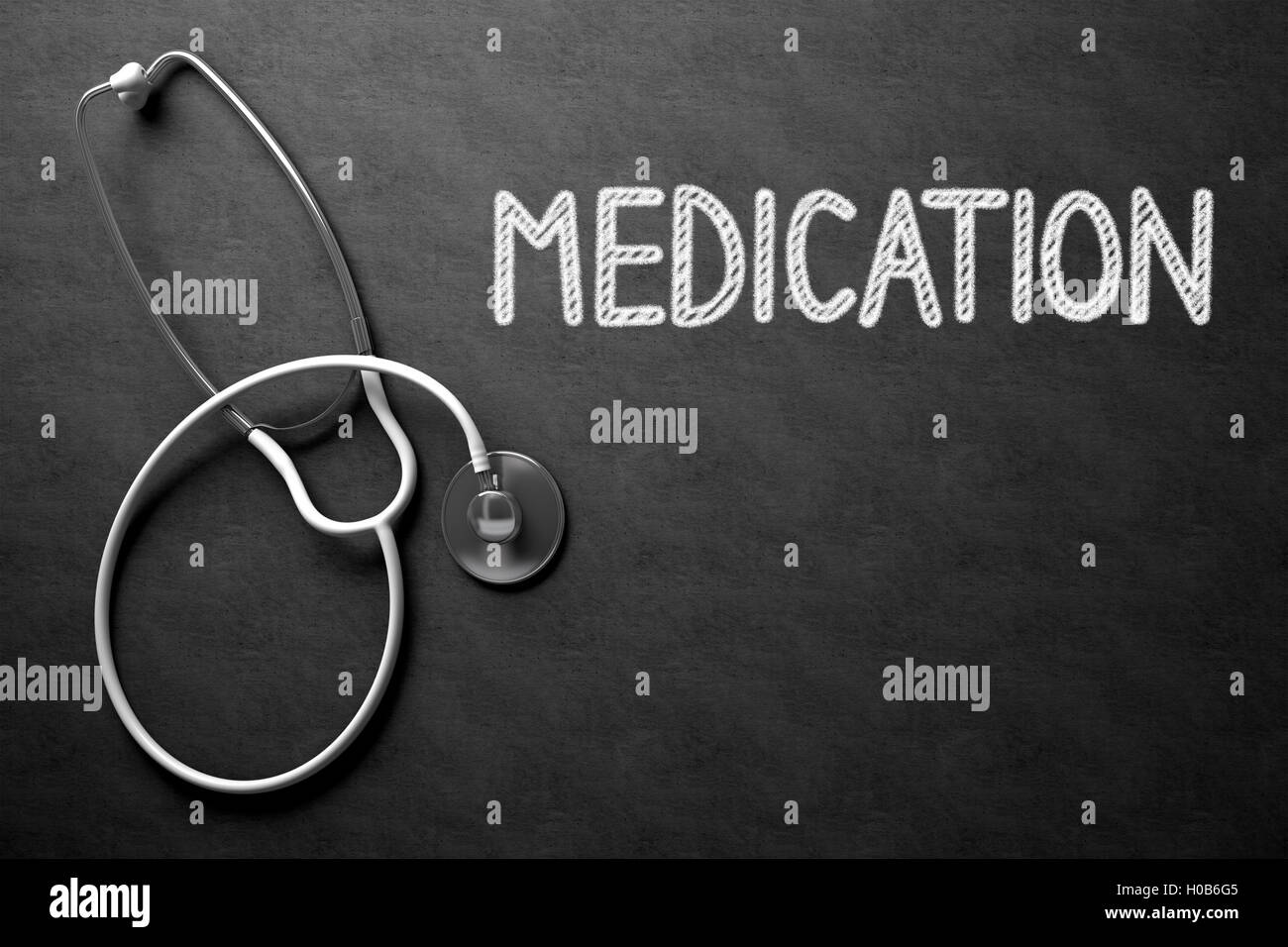 Medication Handwritten on Chalkboard. 3D Illustration Stock Photo - Alamy