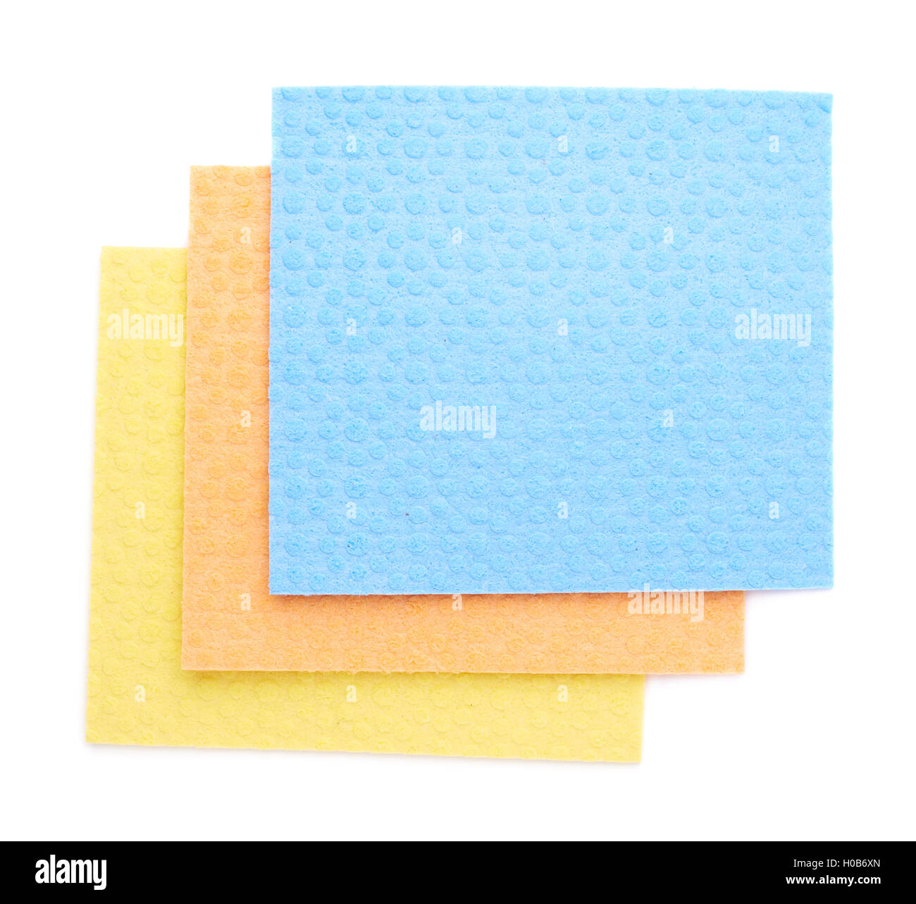 Stack of kitchen cleaning napkin rags over white isolated background ...