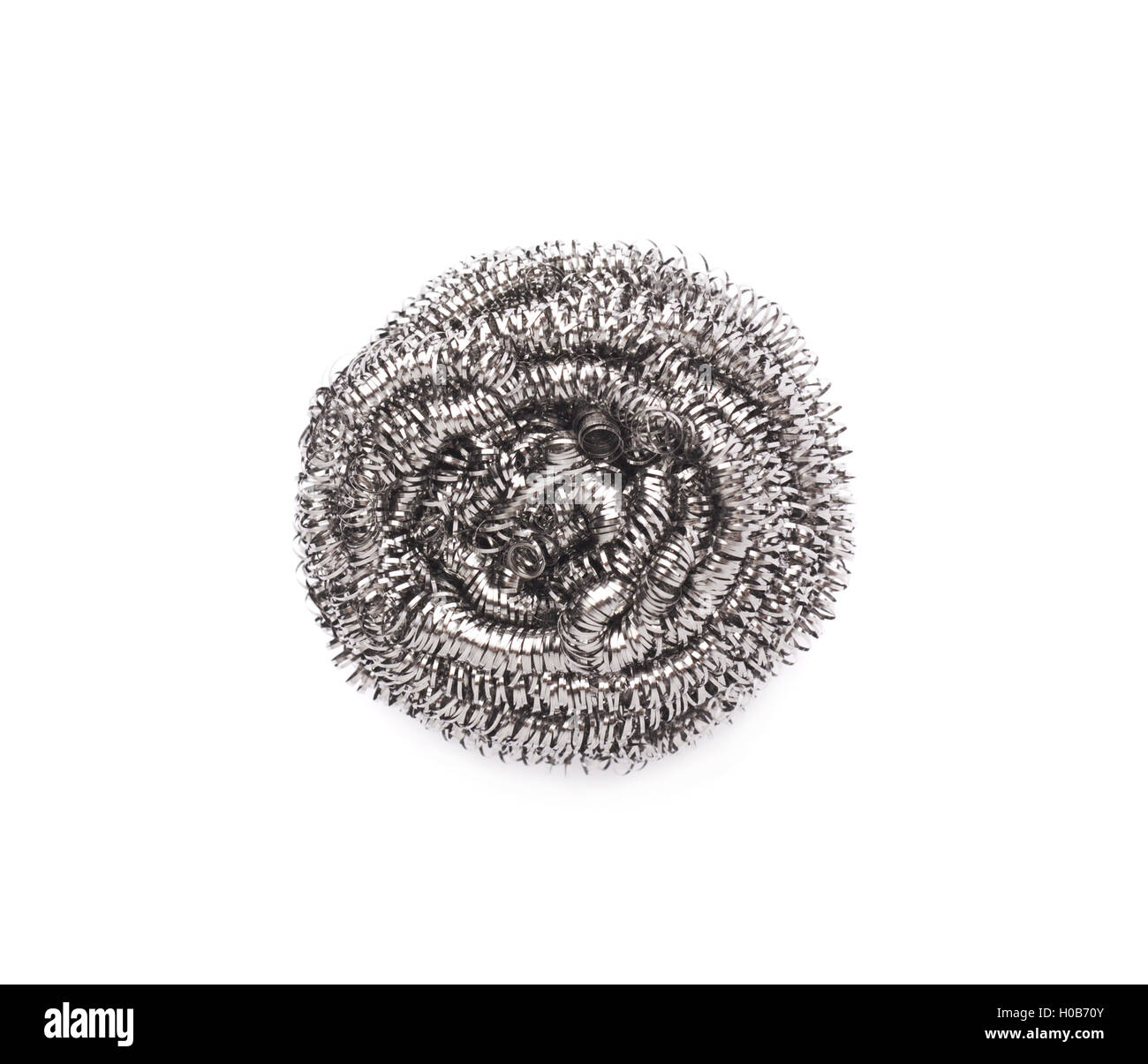 Kitchen new metal sponge isolated over white background Stock Photo - Alamy