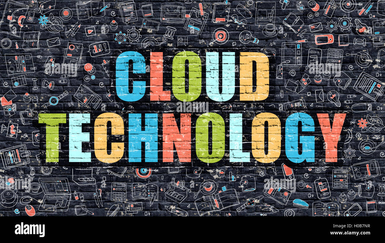 Cloud Technology Concept. Multicolor on Dark Brickwall Stock Photo - Alamy Cloud Technology Concept. Multicolor on Dark Brickwall Stock Photo - Alamy