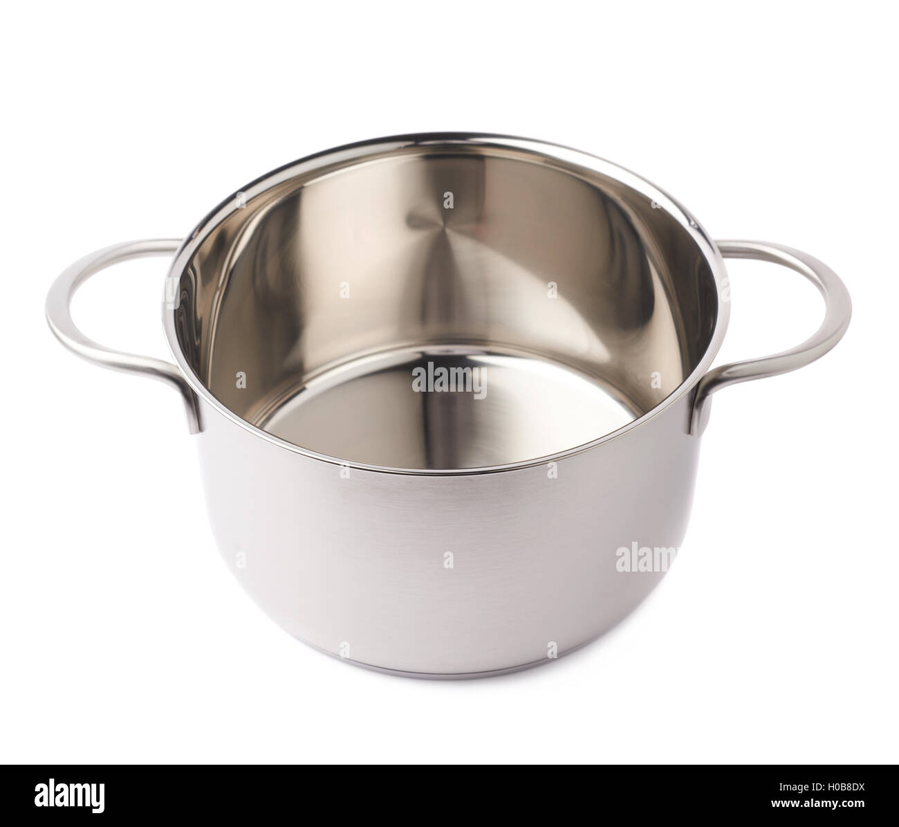 Stainless steel cooking pot pan isolated over white background Stock ...