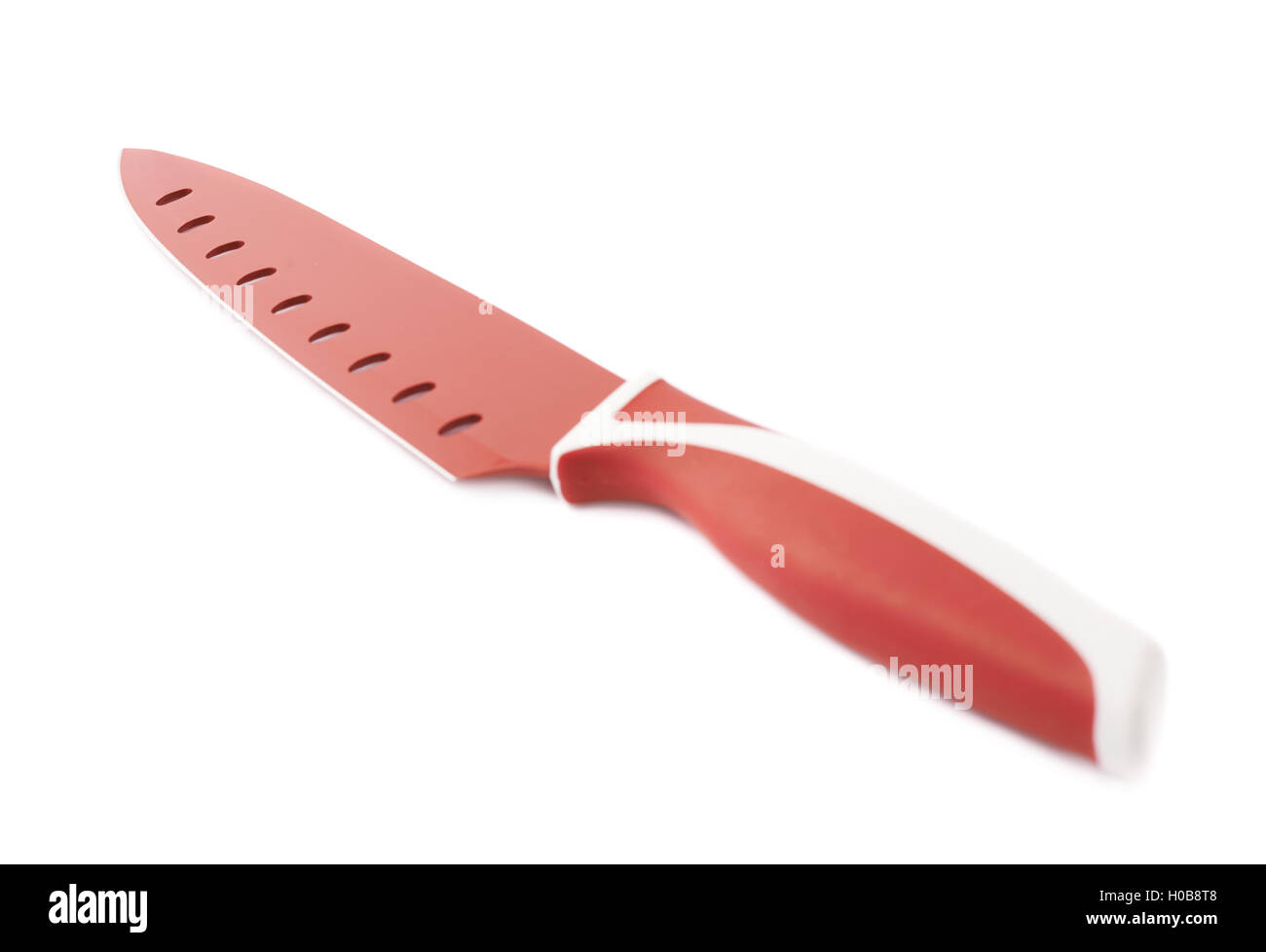 Steel red knife isolated over the white background Stock Photo - Alamy