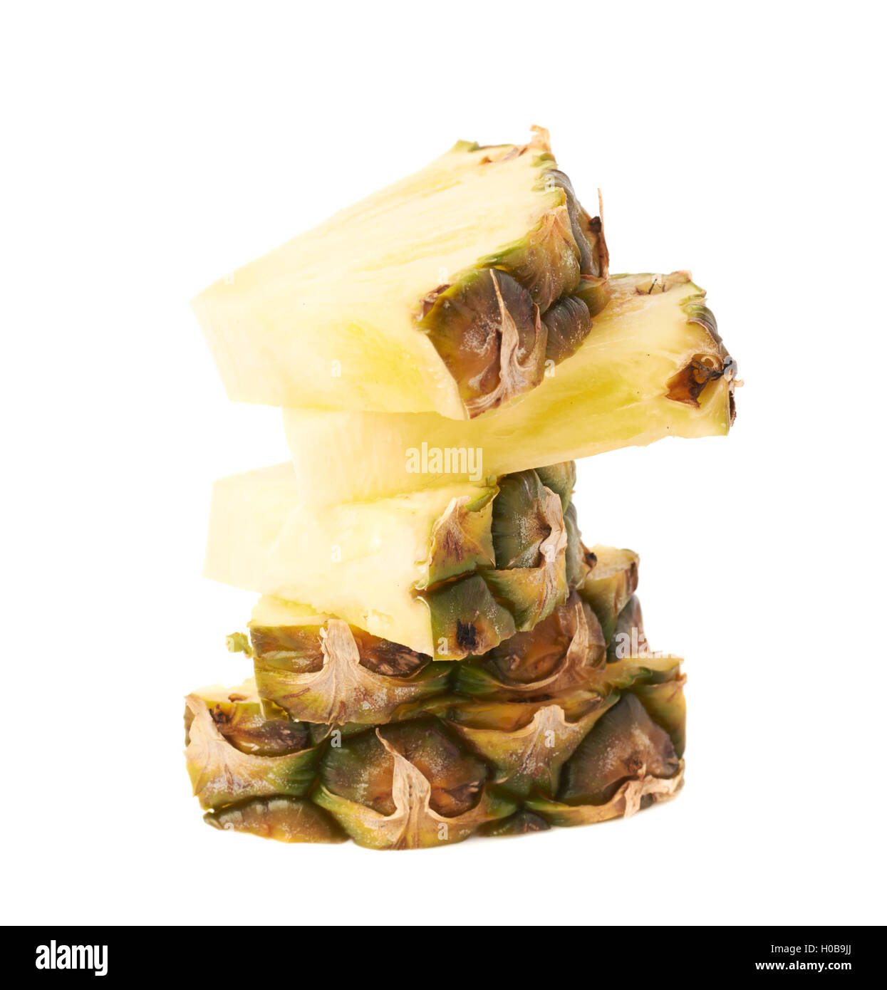 Stack of pineapple slices isolated over white background Stock Photo ...
