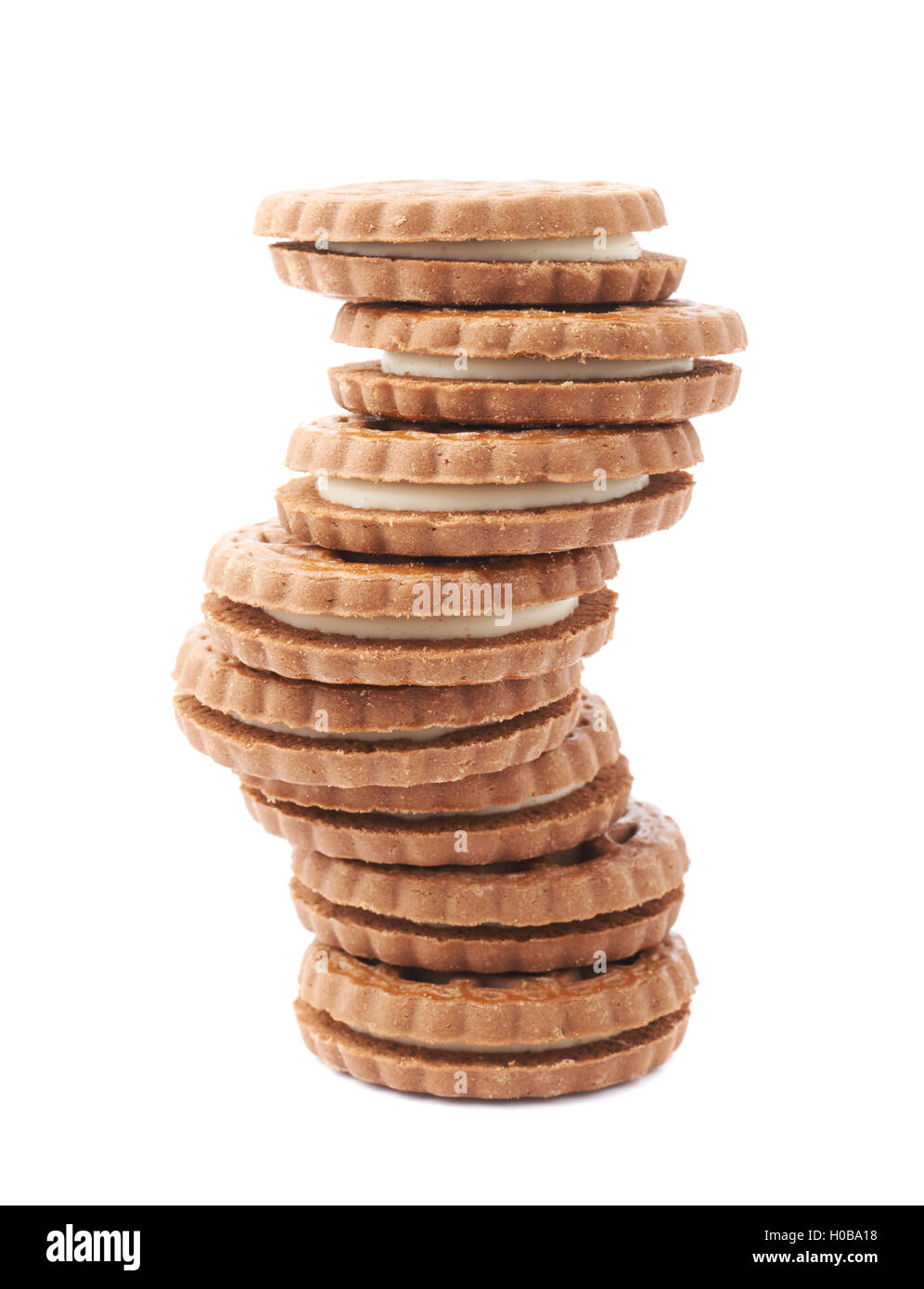 Twisted stack of cookies isolated over the white background Stock Photo ...