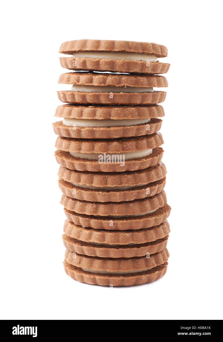 Stack of cookies isolated over the white background Stock Photo - Alamy