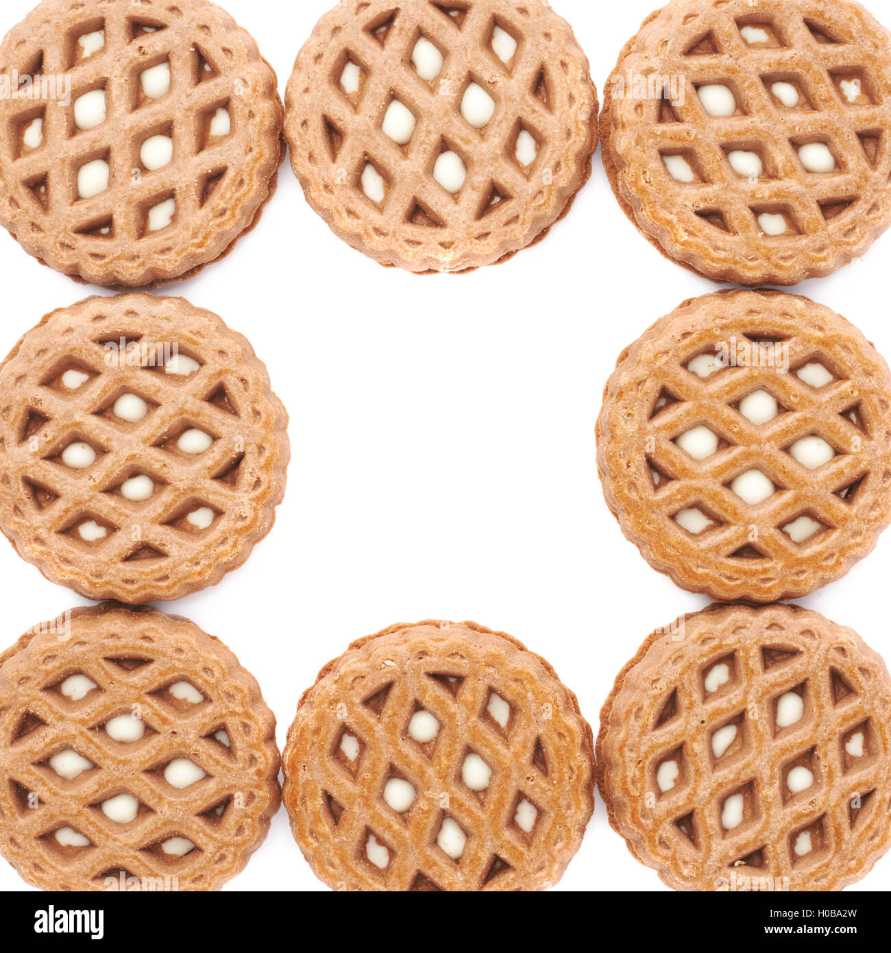 Pile of cookies isolated over the white background Stock Photo - Alamy
