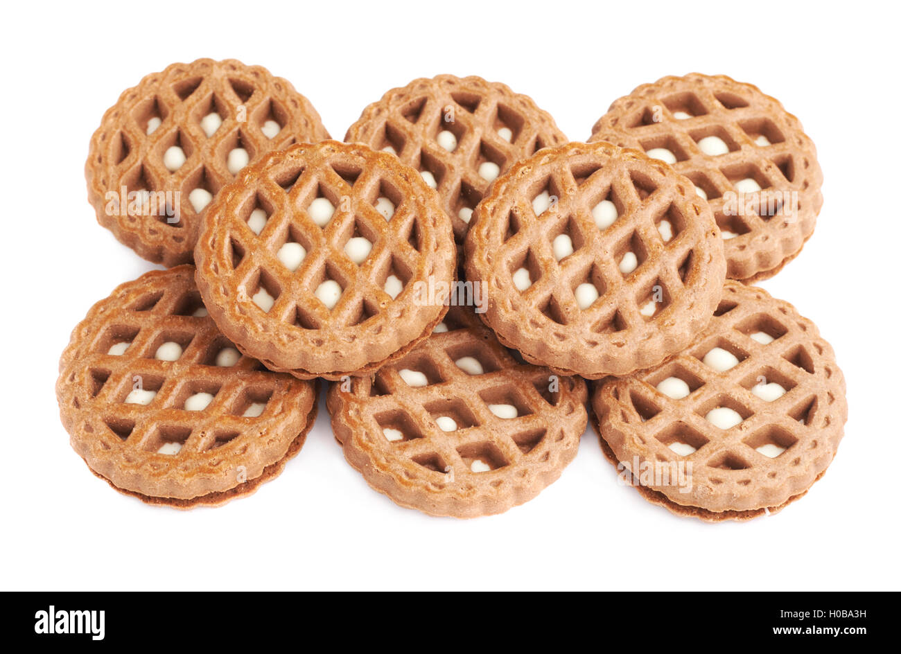 Pile of cookies isolated over the white background Stock Photo - Alamy