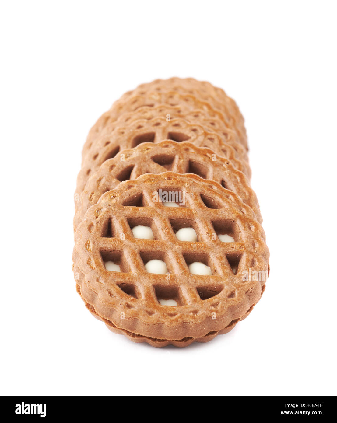 Line of cookies isolated over the white background Stock Photo - Alamy