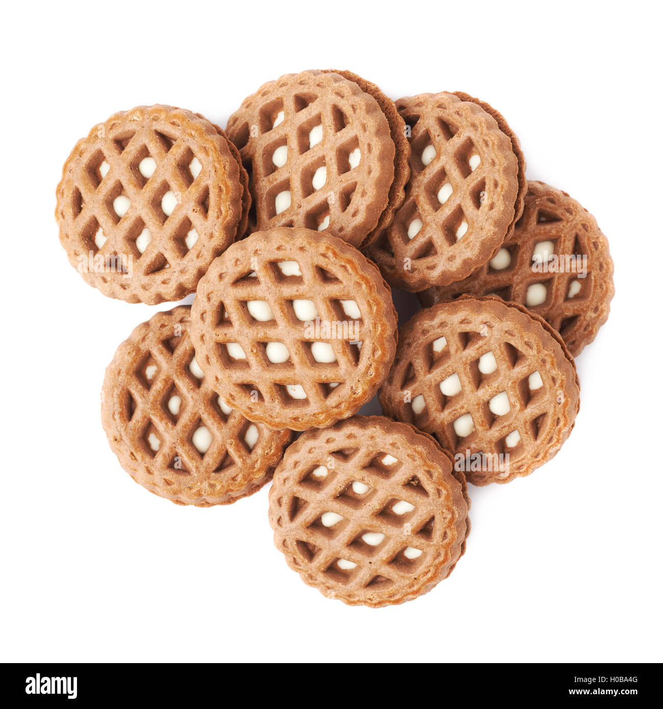Pile of cookies isolated over the white background Stock Photo - Alamy