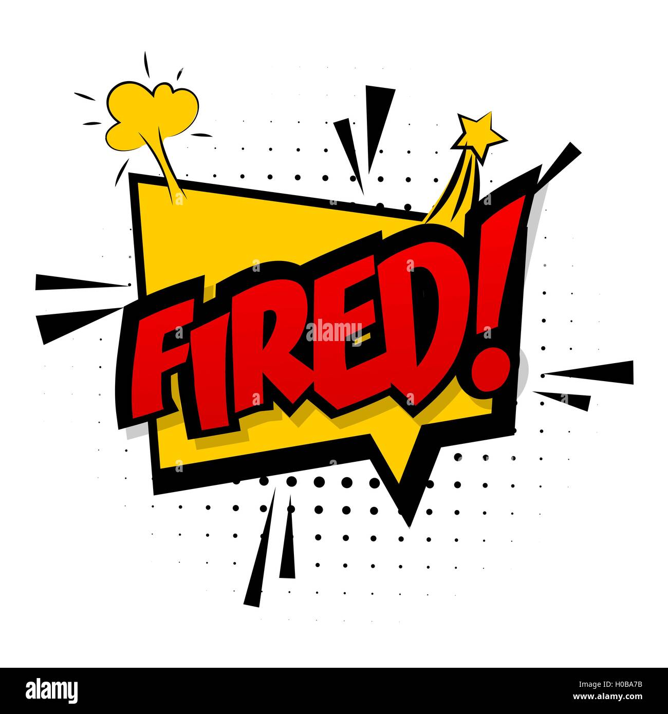Comic sound effects pop art lettering job fired Stock Vector Image ...