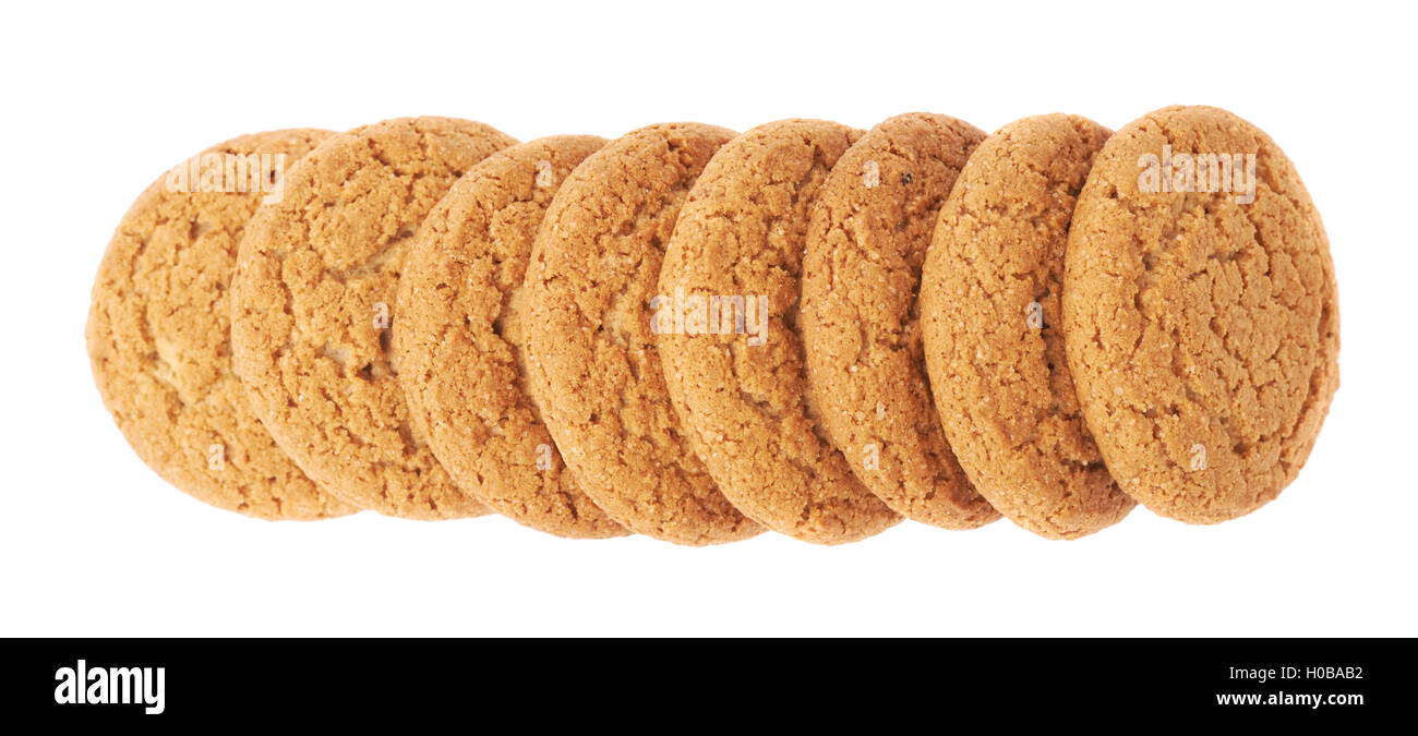 Line of cookies isolated over the white background Stock Photo - Alamy