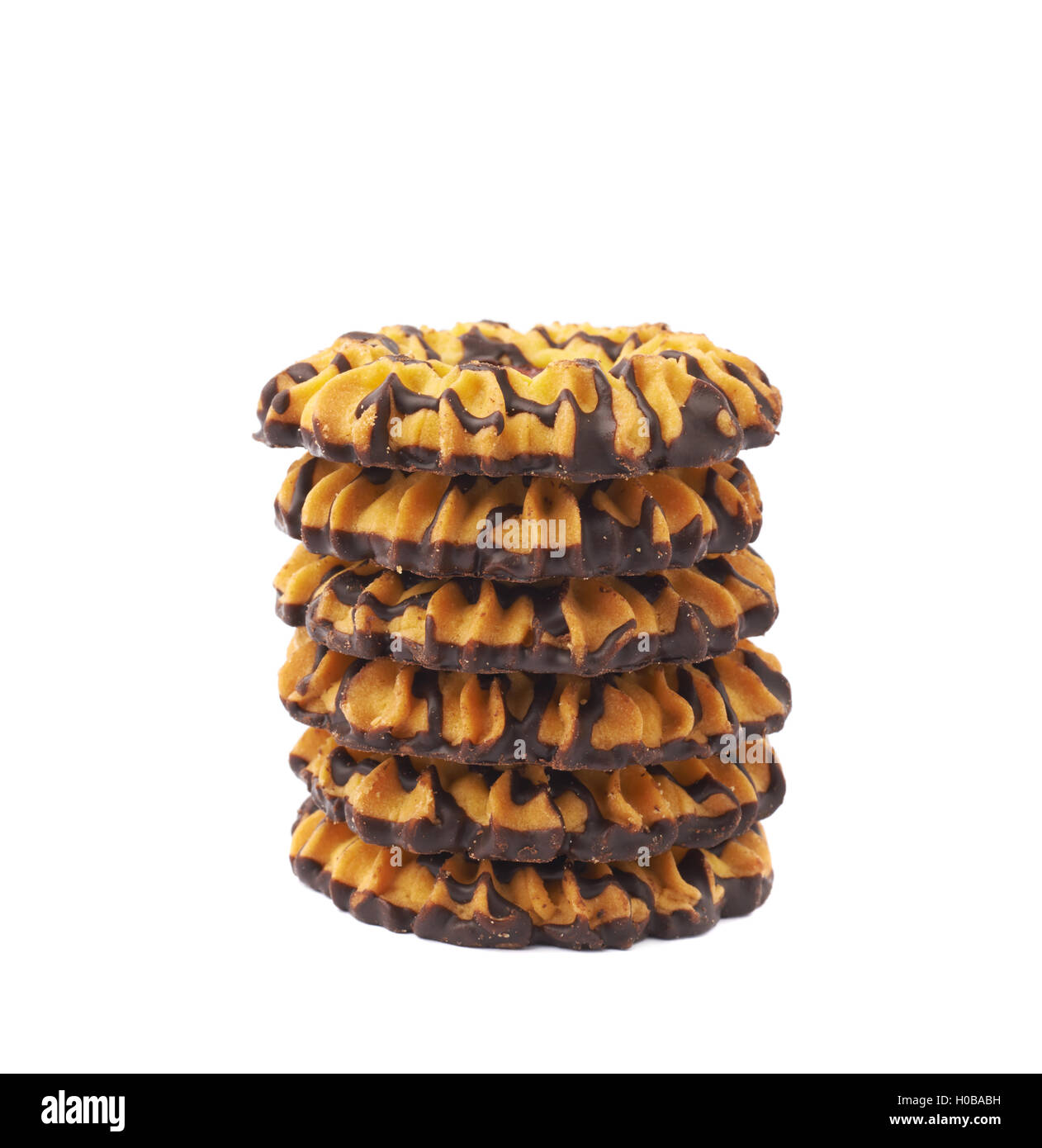 Stack of cookies isolated over the white background Stock Photo - Alamy