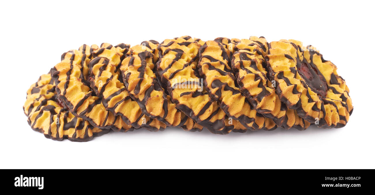 Line of cookies isolated over the white background Stock Photo - Alamy