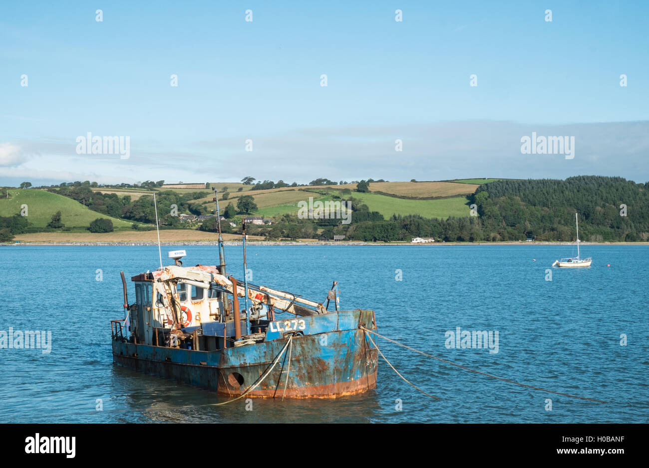 River Towy at high tide on a sunny September morning. Photo taken from ...