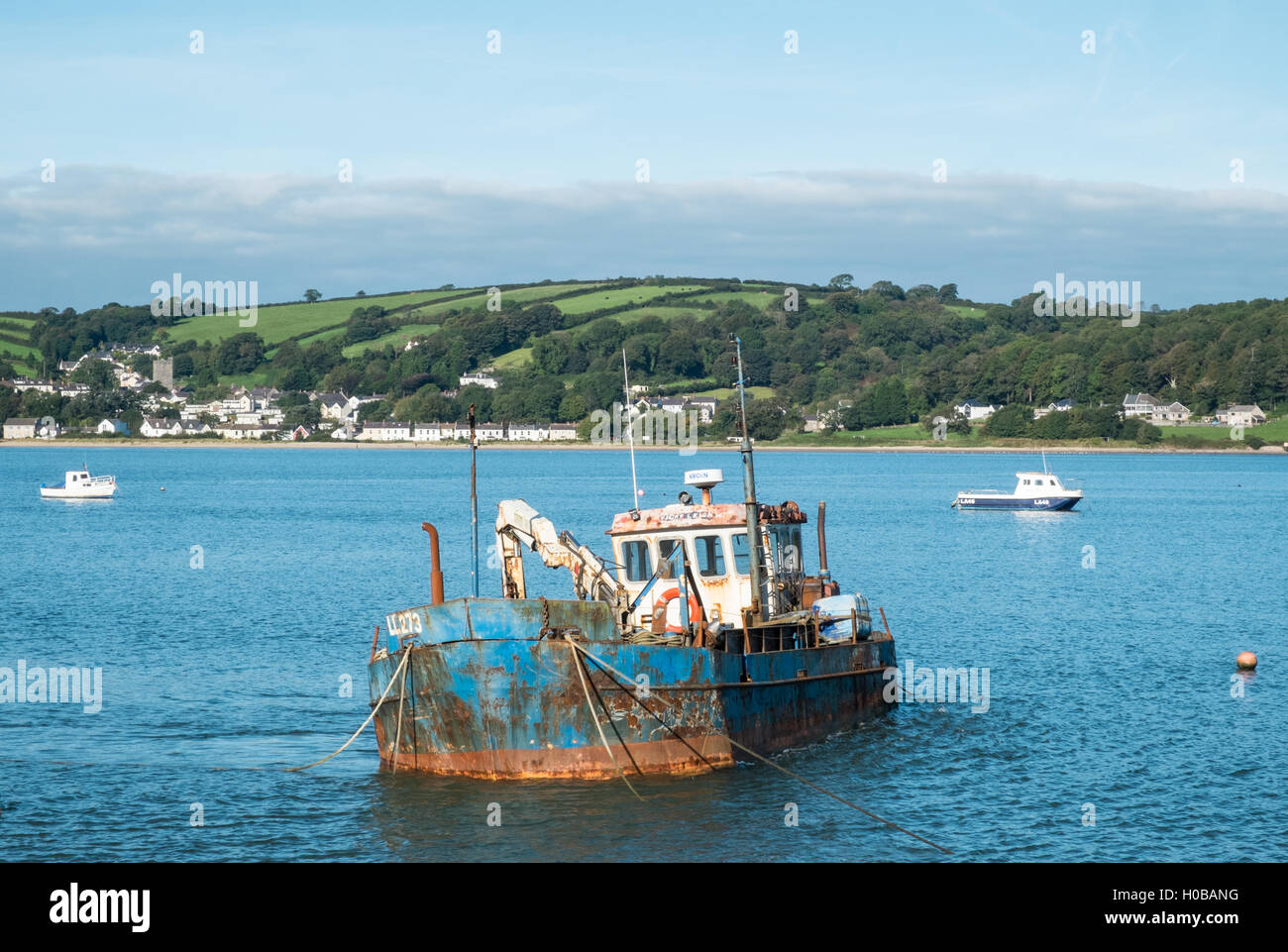River Towy at high tide on a sunny September morning. Photo taken from ...