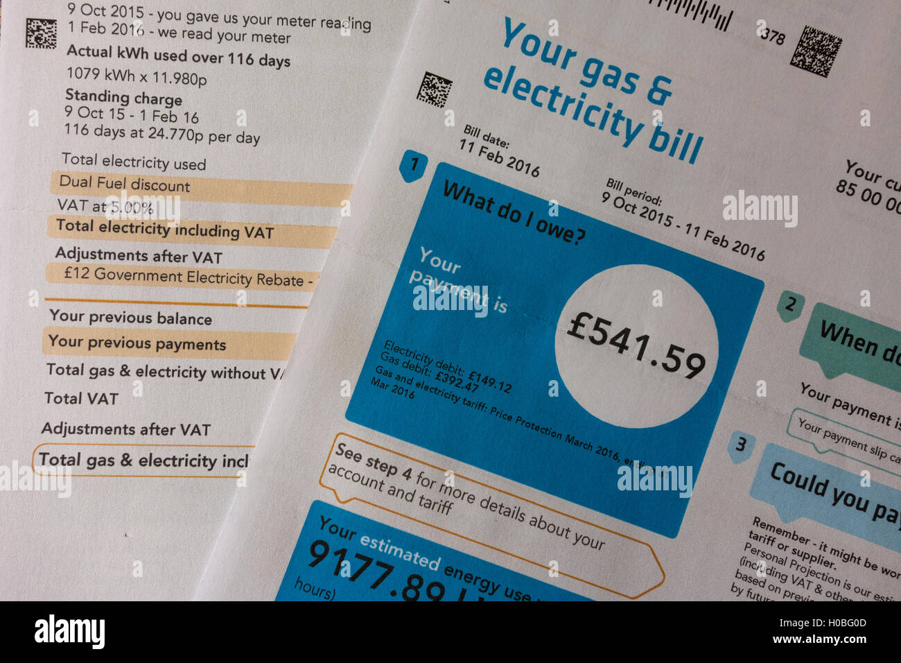  541 59 Energy Bill UK Stock Photo Alamy