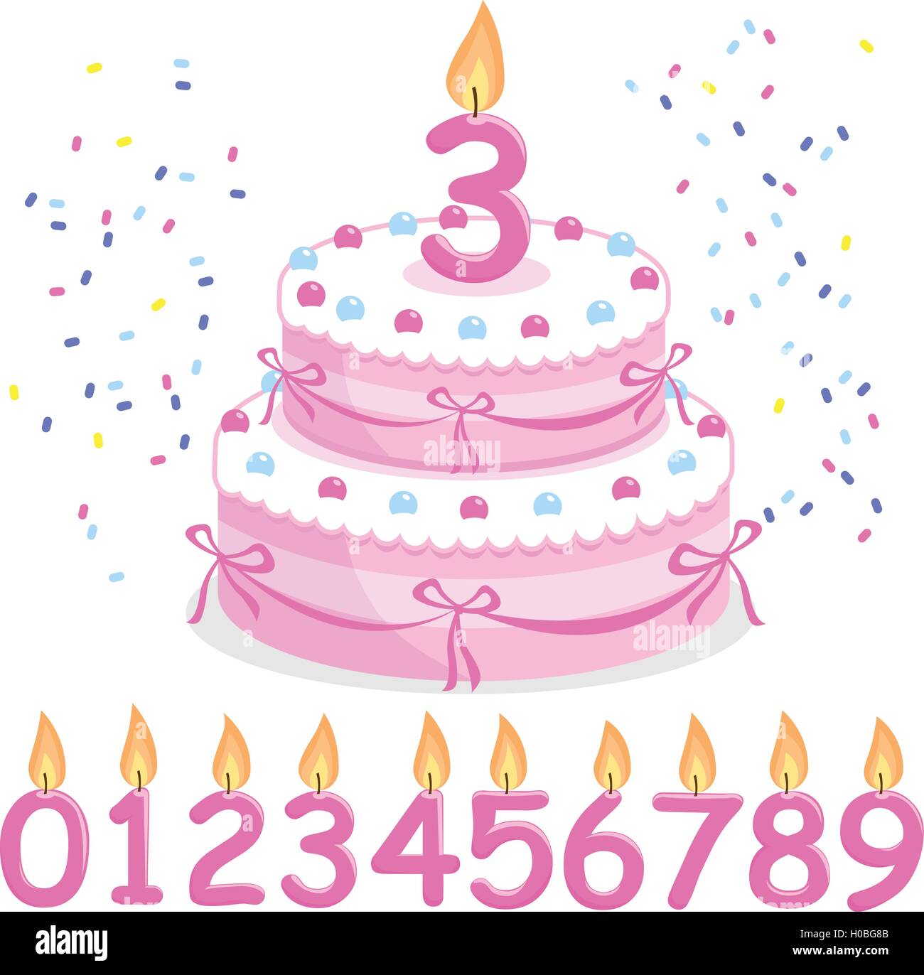 Birthday candles lit Stock Vector Images - Alamy