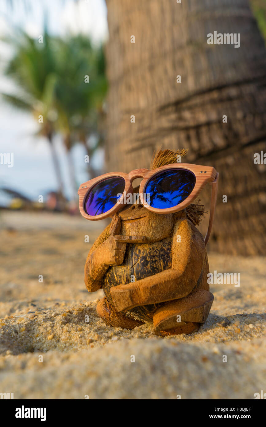 Coconut monkey on the beach in THailand Stock Photo - Alamy