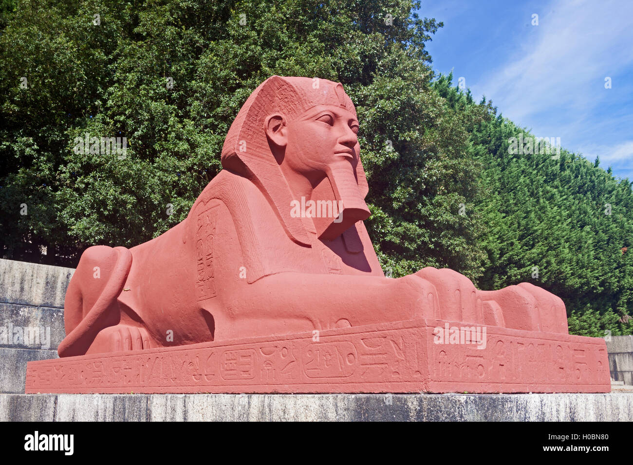London, Crystal Palace Park One of six mid-Victorian sphinxes guarding ...