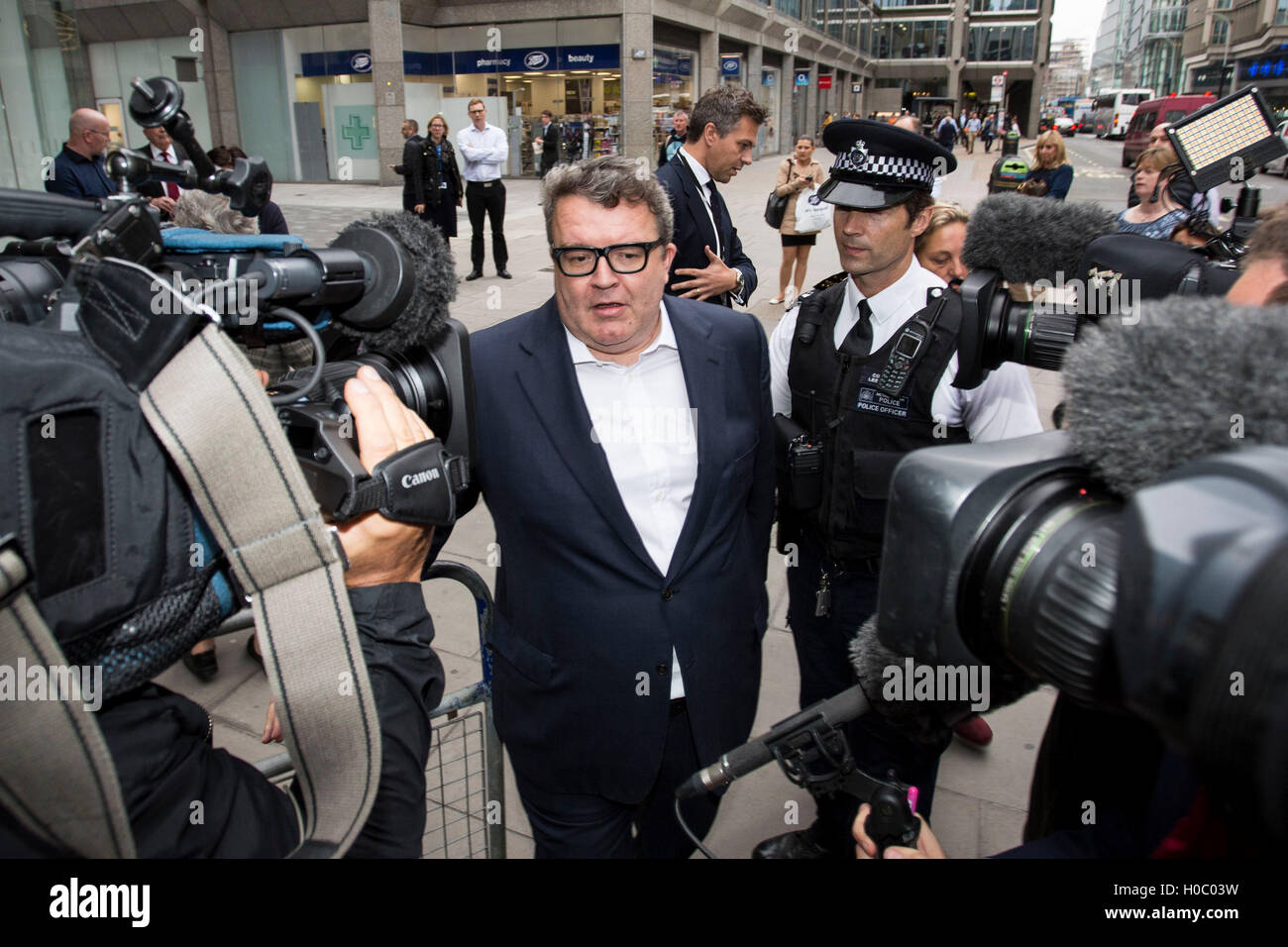 Deputy leader of the Labour Party Tom Watson arrives at Labour Party HQ ...