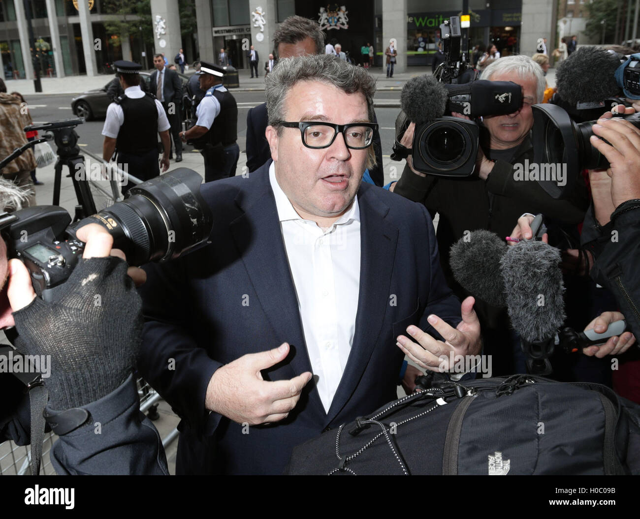 Deputy leader of the Labour Party Tom Watson arrives at Labour Party HQ ...