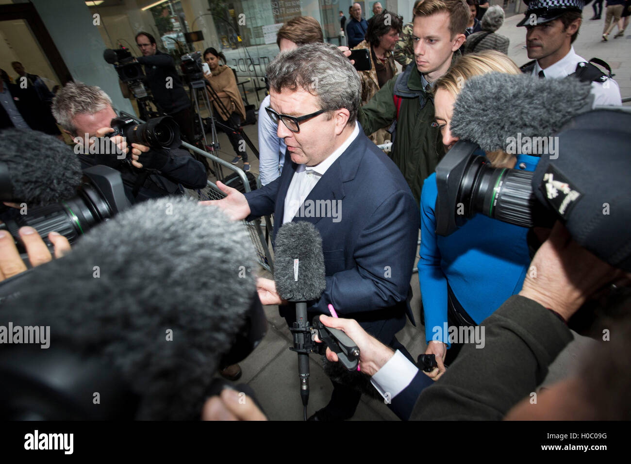 Deputy leader of the Labour Party Tom Watson arrives at Labour Party HQ ...