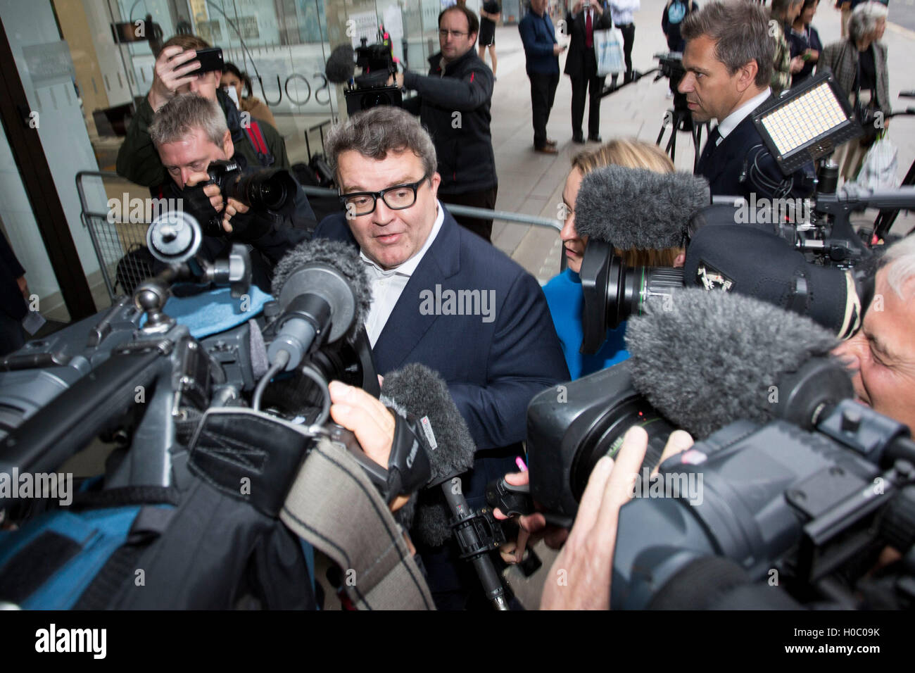 Deputy leader of the Labour Party Tom Watson arrives at Labour Party HQ ...