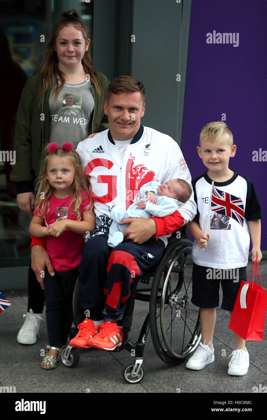 Great Britain's David Weir with new born son Lenny and family, 5 year ...