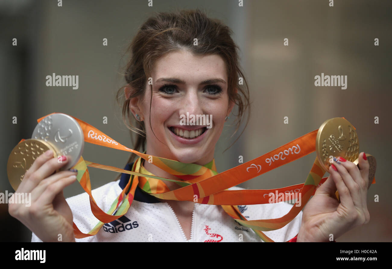 Swimmer Bethany Firth arrives at George Best Belfast City Airport from ...