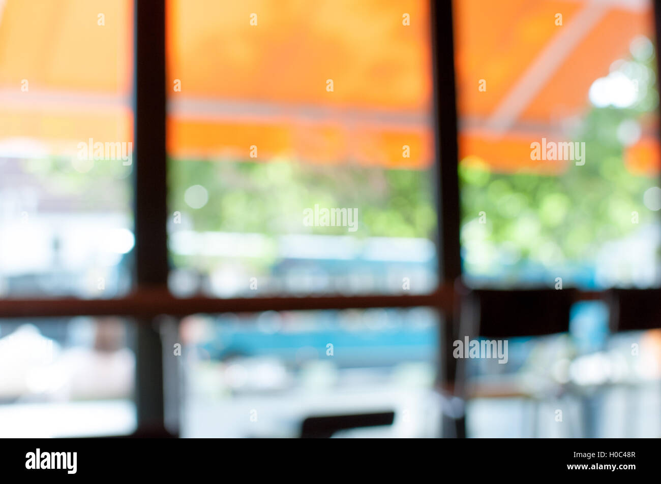 cafe background of a view out of a coffee shop window Stock Photo - Alamy