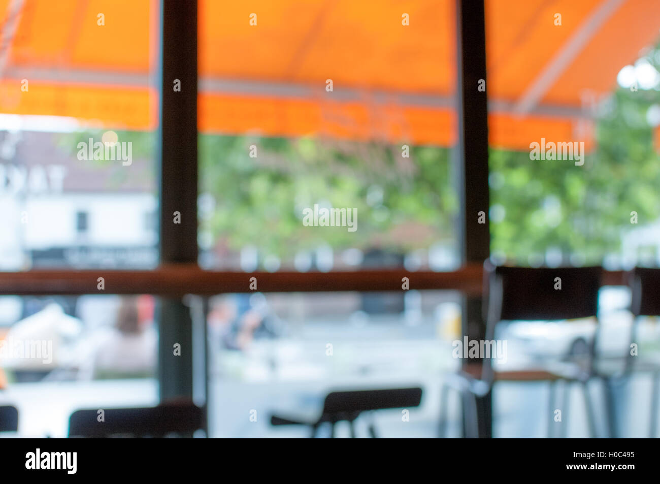 cafe background of a view out of a coffee shop window Stock Photo - Alamy