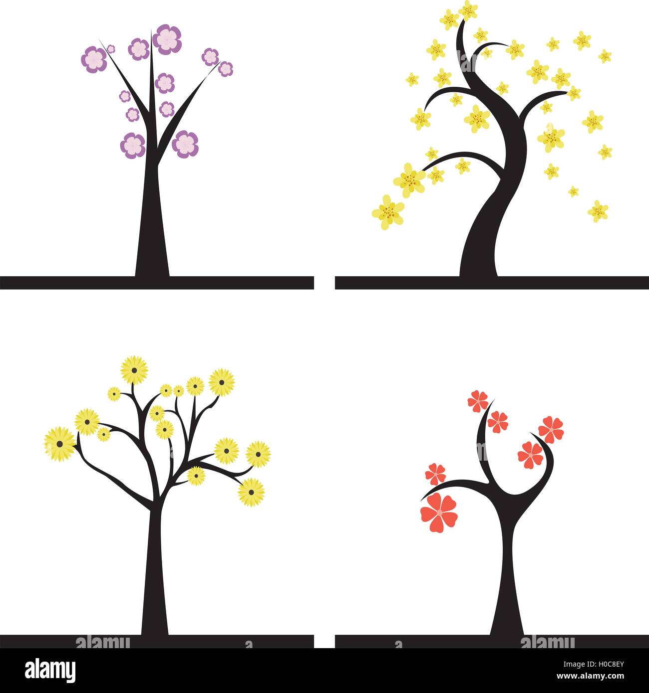 Cute Abstract trees Stock Vector Image & Art - Alamy
