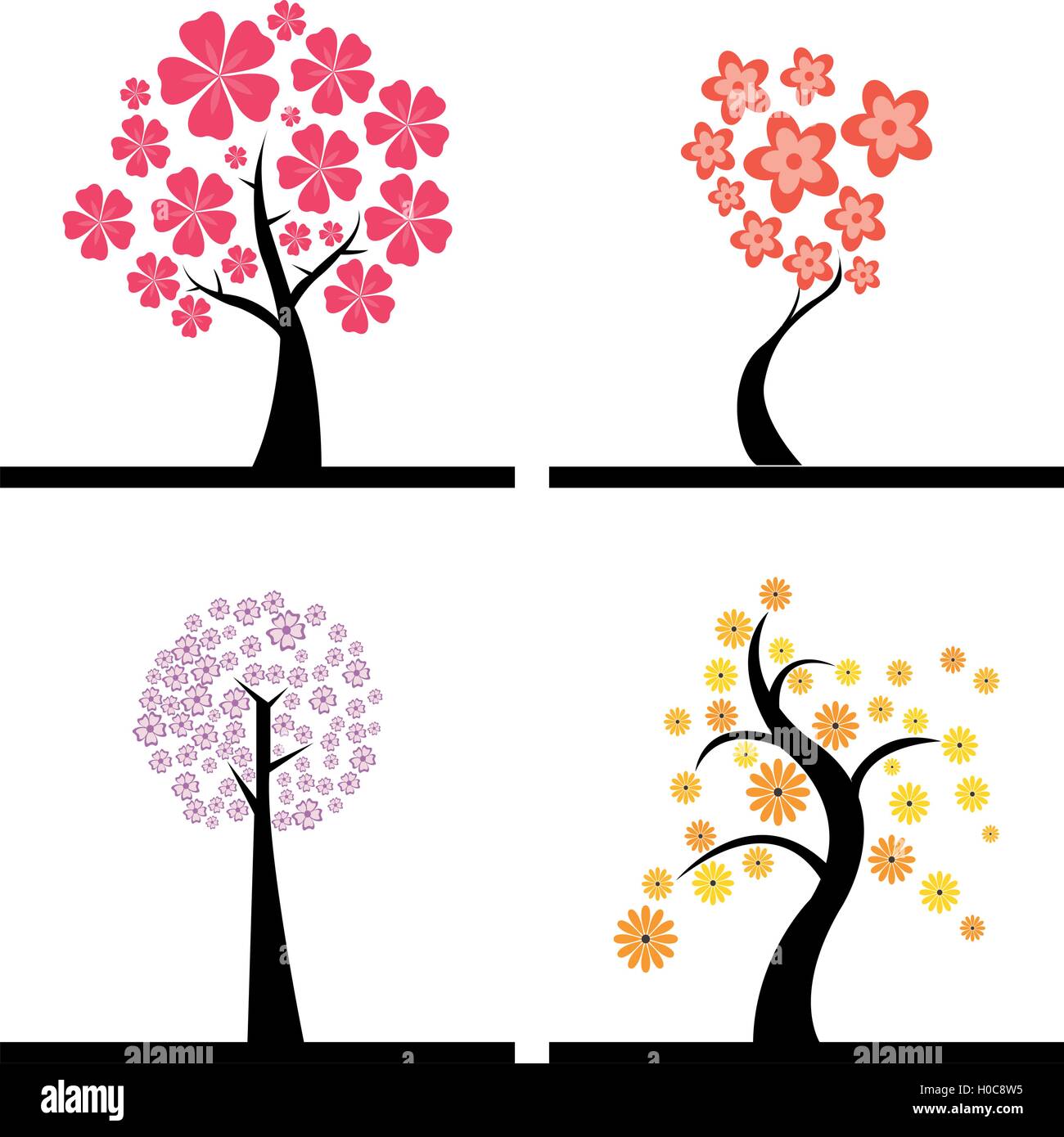 Cute Abstract trees Stock Vector Image & Art - Alamy